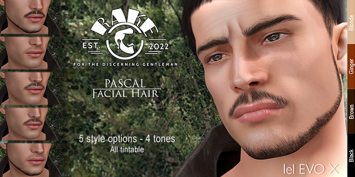 Second Life Marketplace Rake Facial Hair Pascal Fatpack Evox
